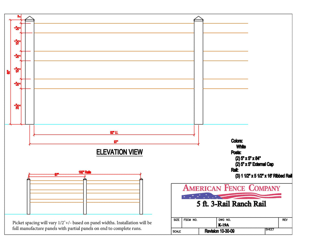 5 ft 3 Rail Split Rail, K-19A – America's Fence Store - Grand Island